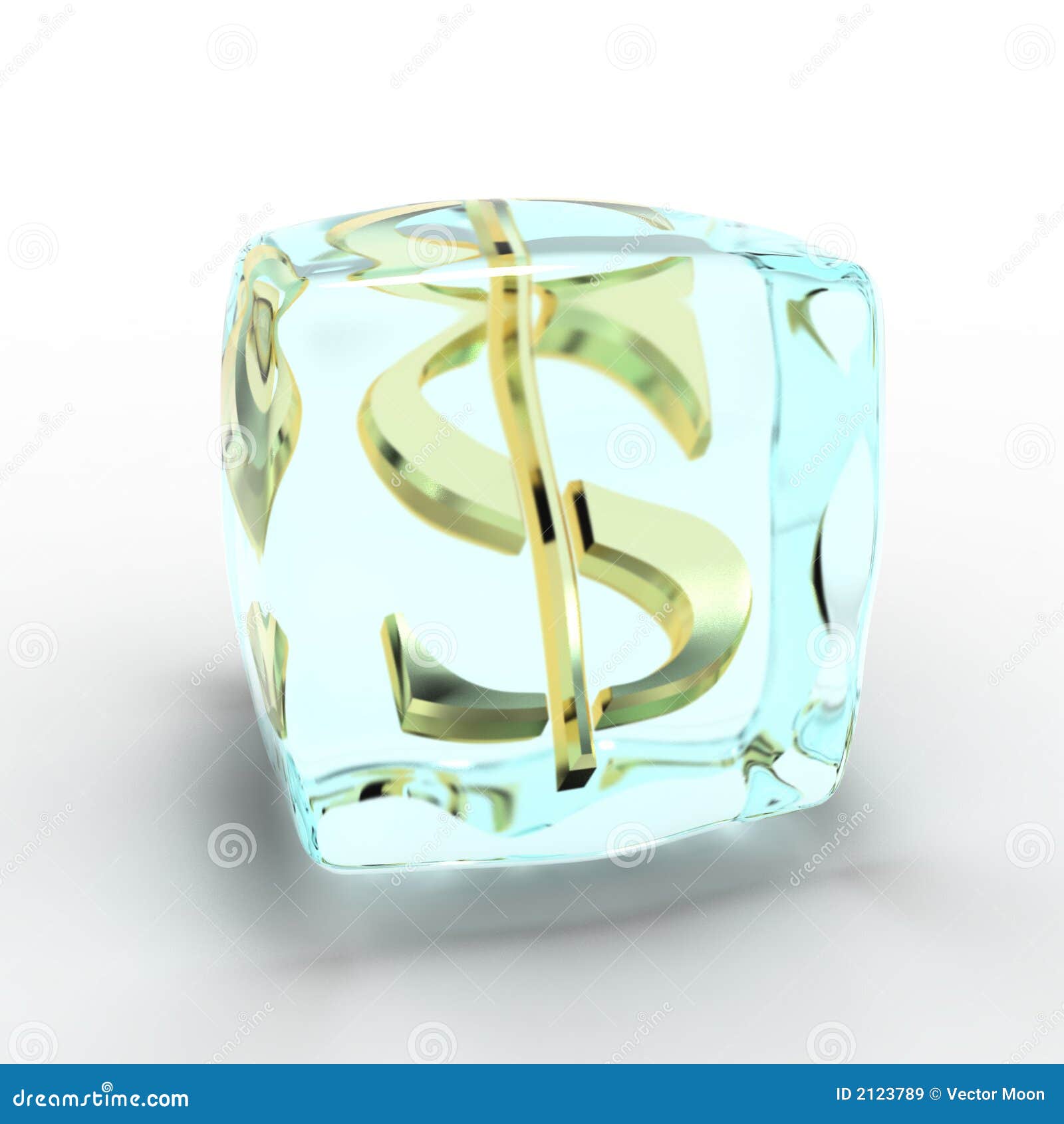 Frozen Money In Ice Cube Stock Image | CartoonDealer.com #8015203