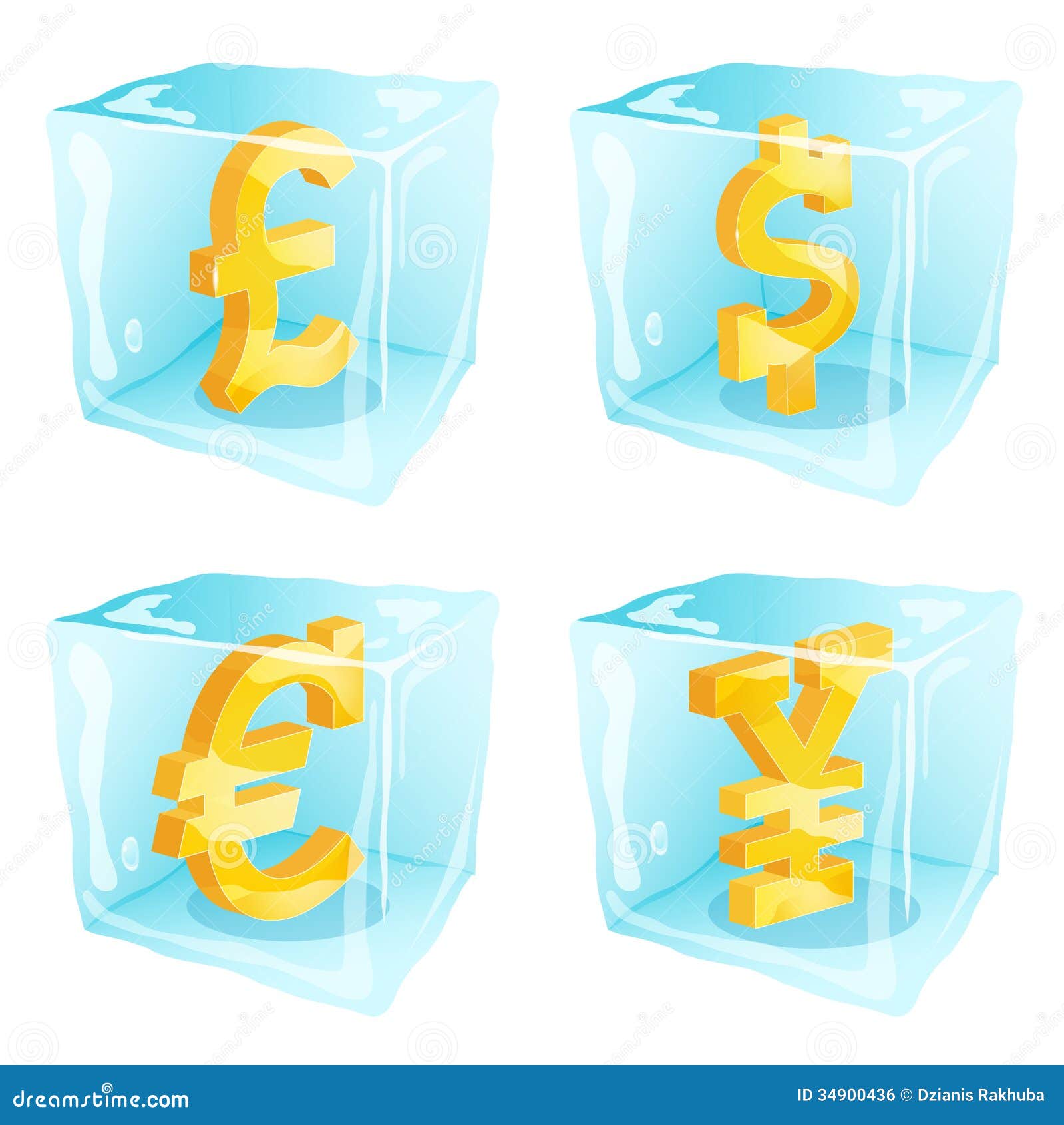 Frozen money stock vector. Illustration of investment - 34900436