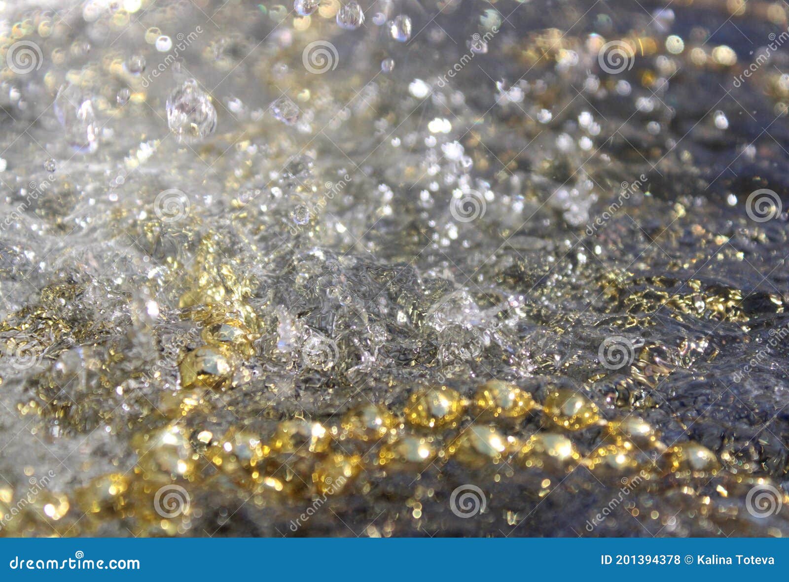 Frozen Movement of Water. Drops of Water Falling and Splashing ...