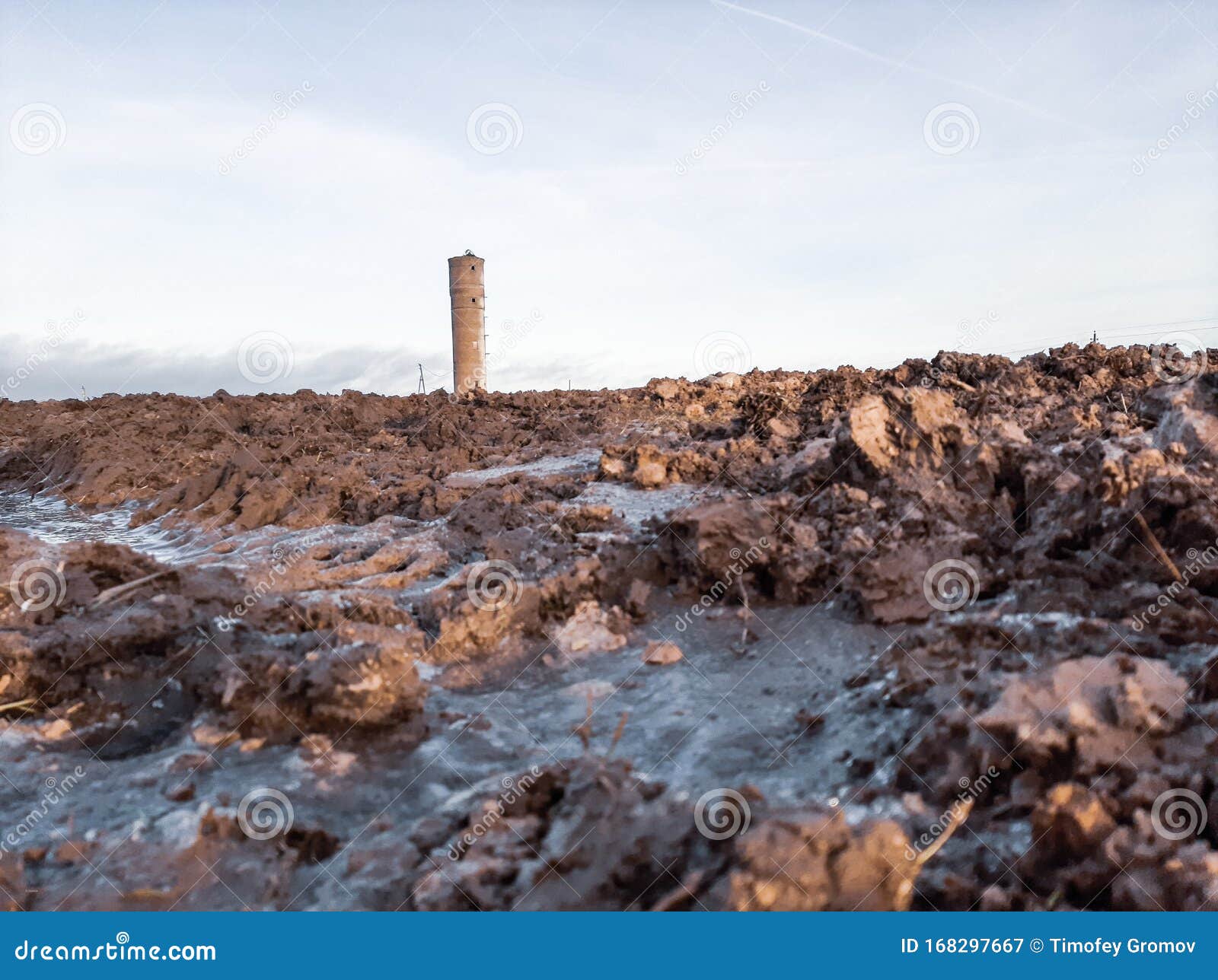 Frozen Mud at the Beginning of Winter in the Daytime Stock Image ...
