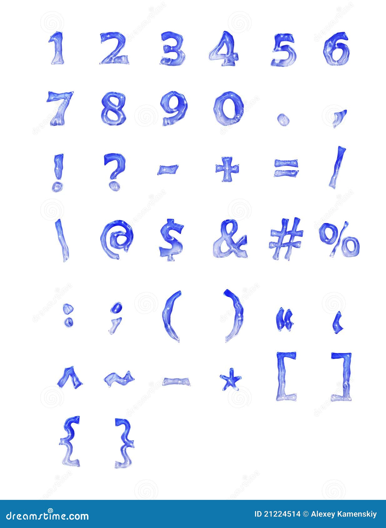 Frozen numbers and symbols stock illustration. Illustration of light ...