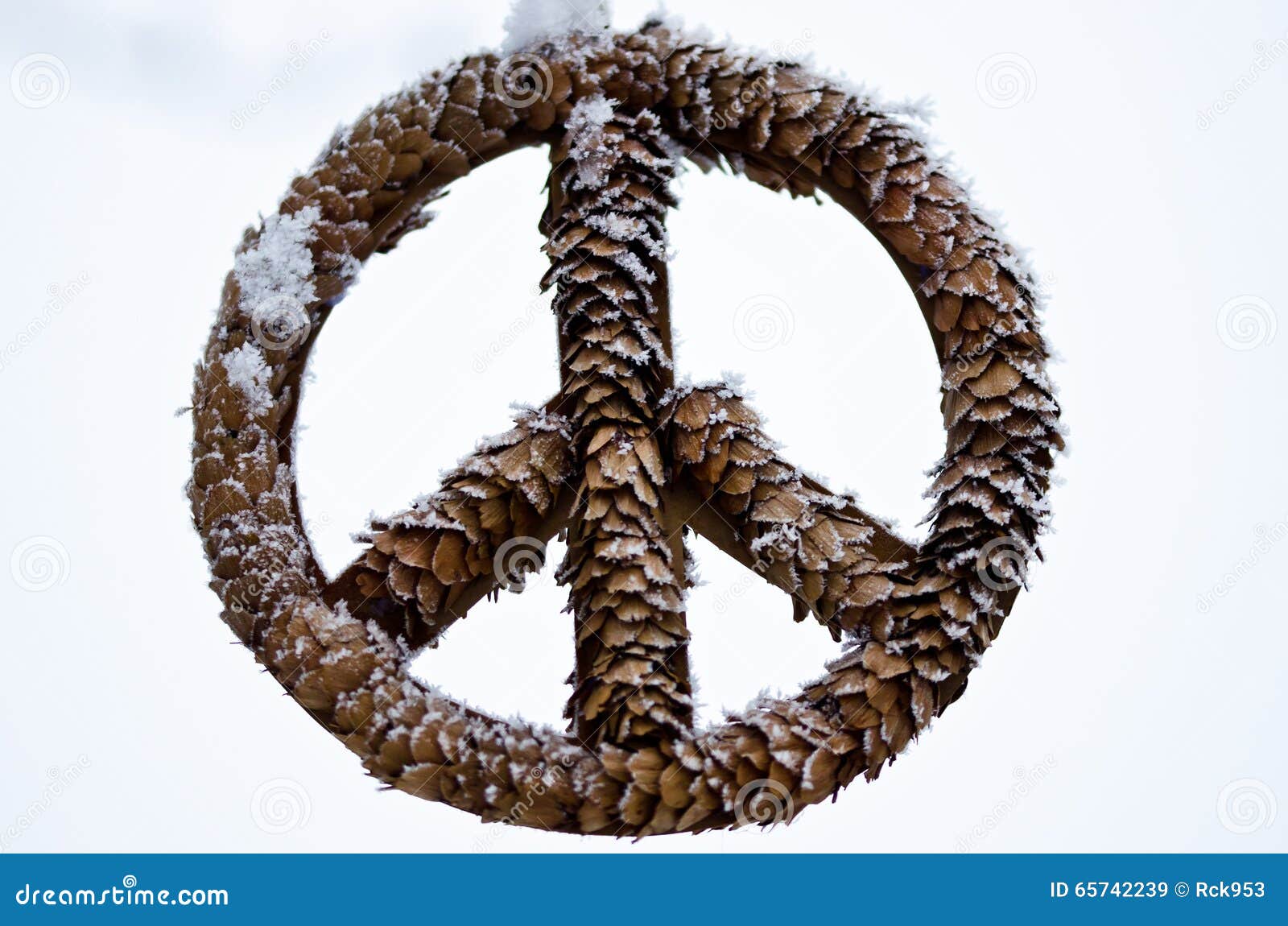 Frozen Peace Sign Against a Light Background Stock Image - Image of ...