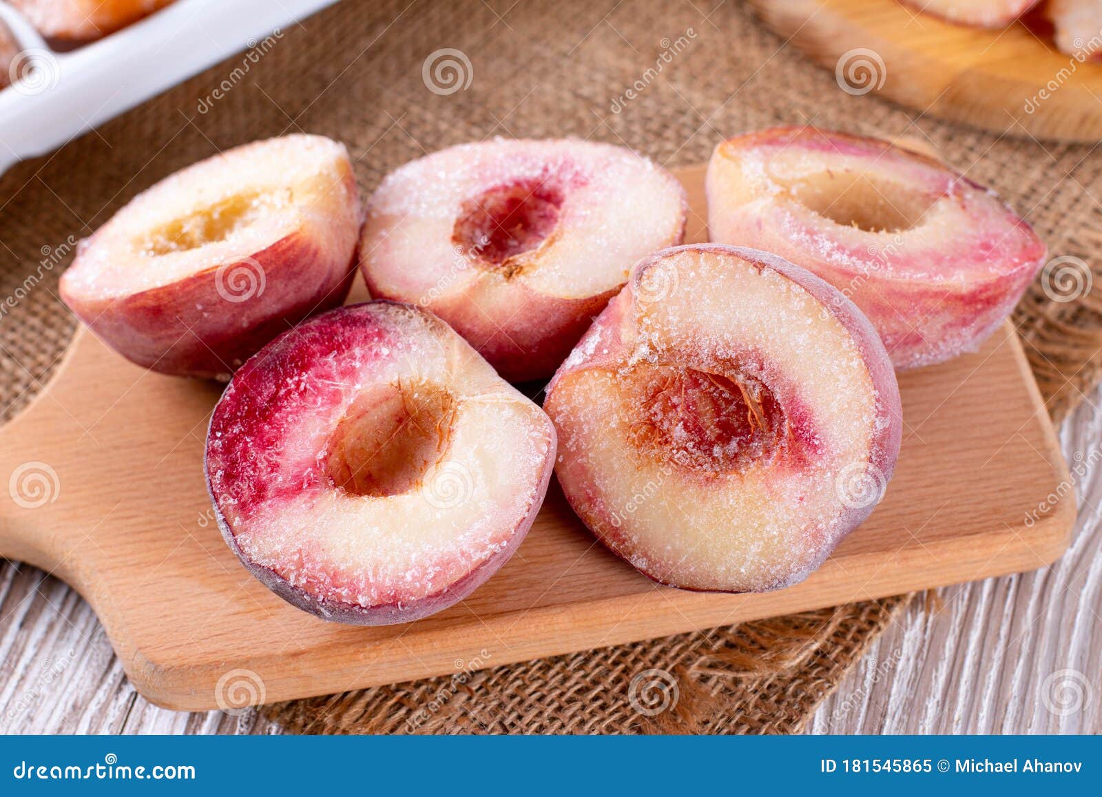 Frozen Peaches stock image. Image of color, apricot - 181545865