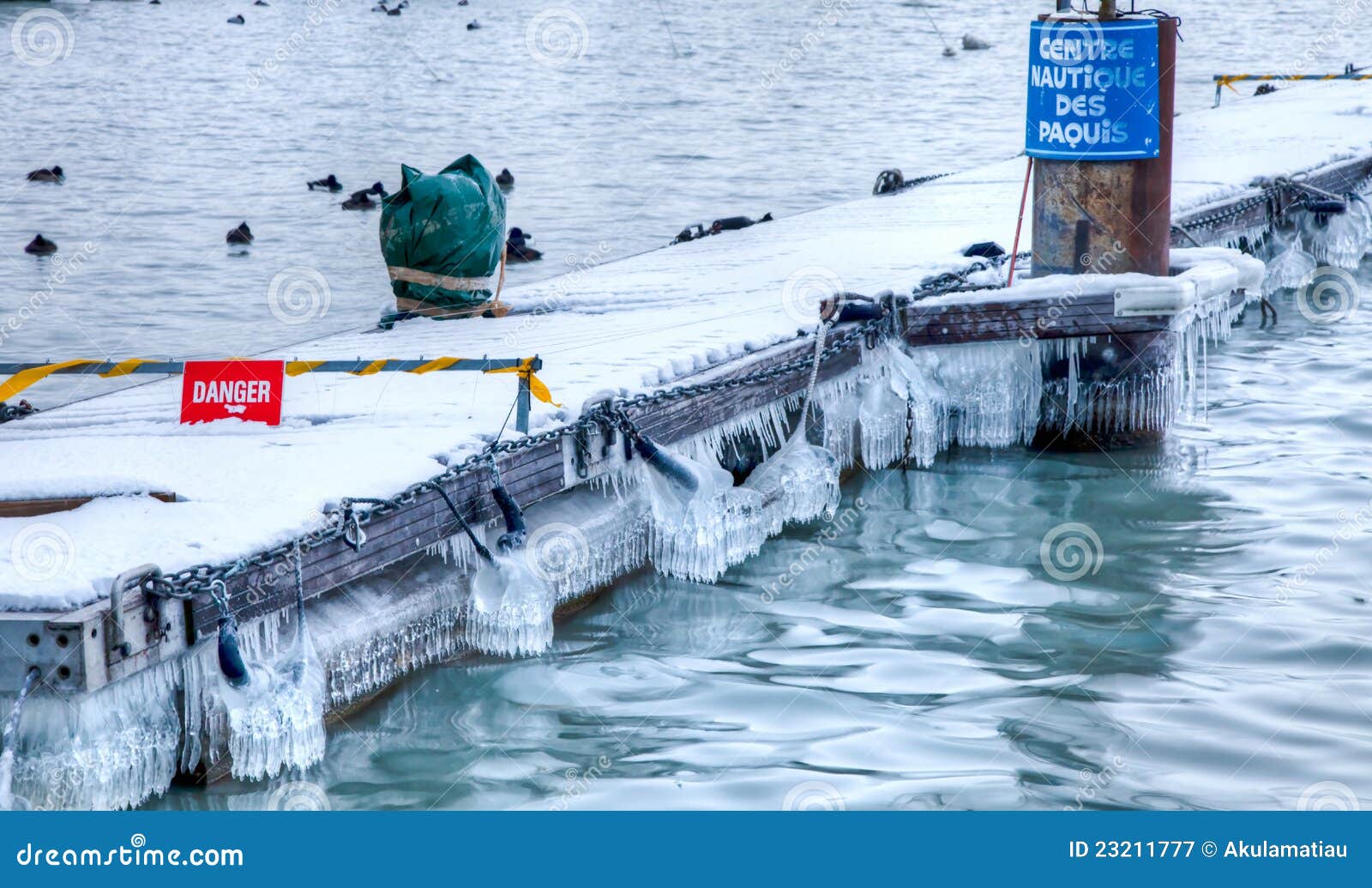 Frozen Pier stock image. Image of scene, branch, cold - 23211777