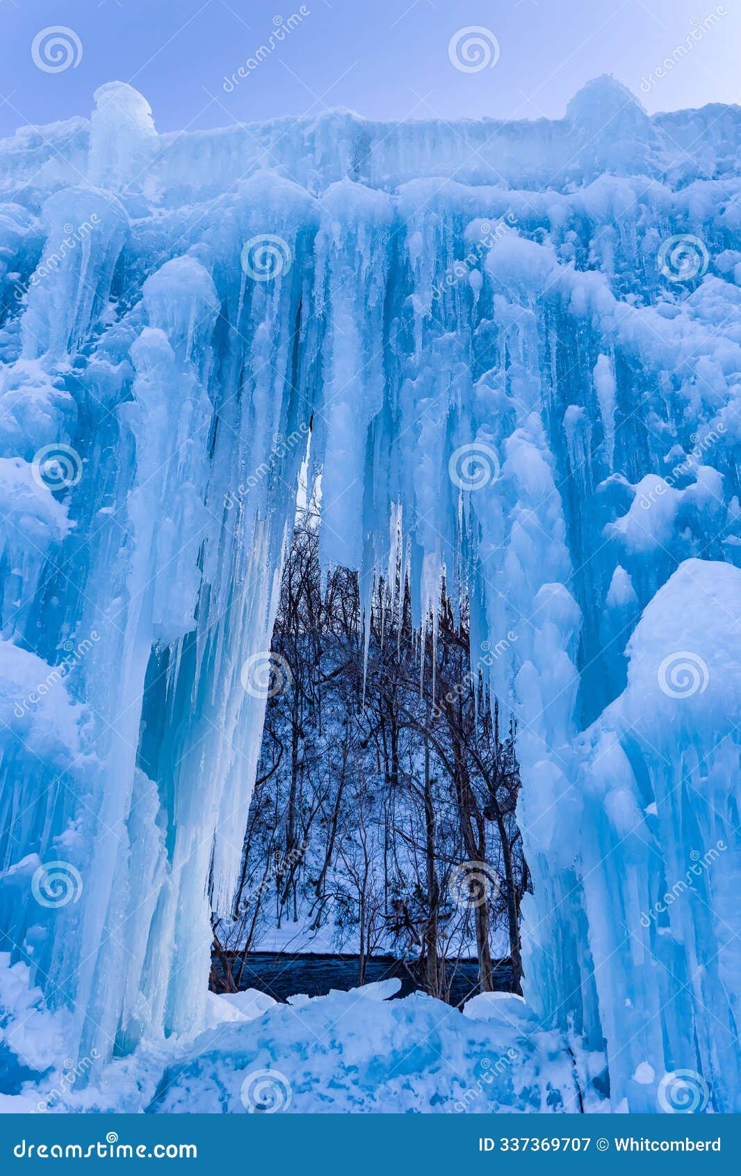 Frozen Pillars of Ice on a Winters Day (Lake Shikotsu Stock Image ...