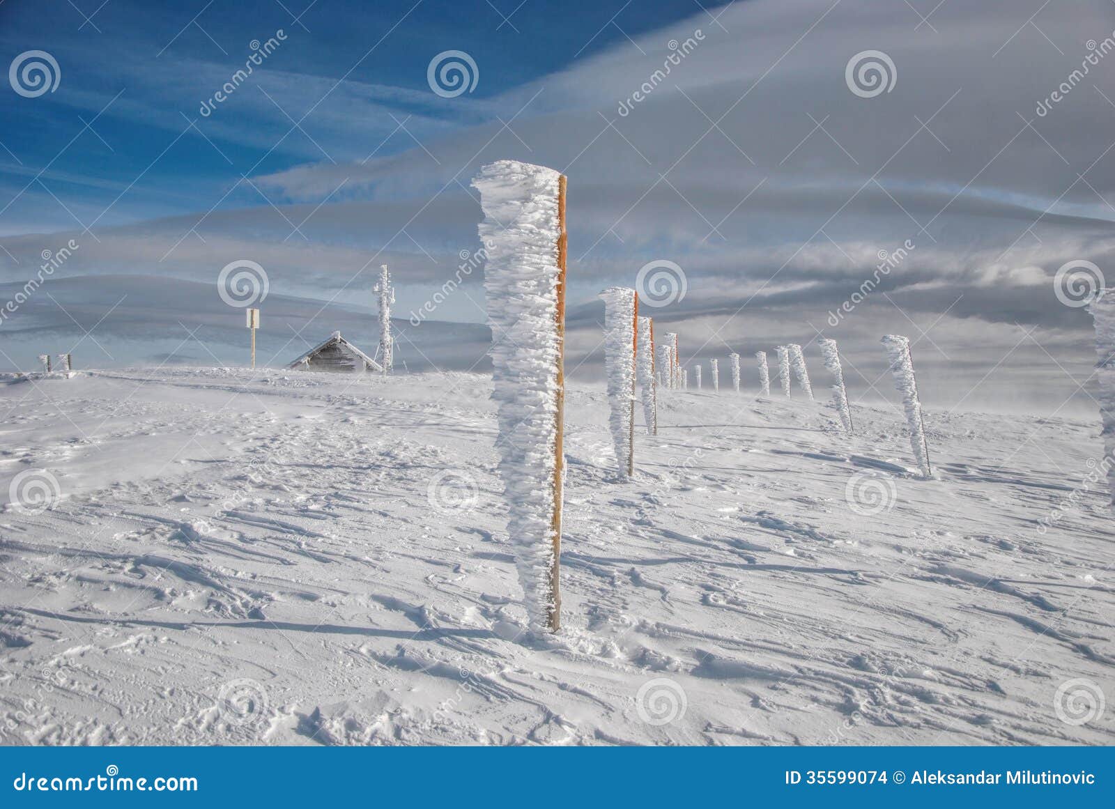 Frozen pillars in rows stock photo. Image of frozen, outdoor - 35599074