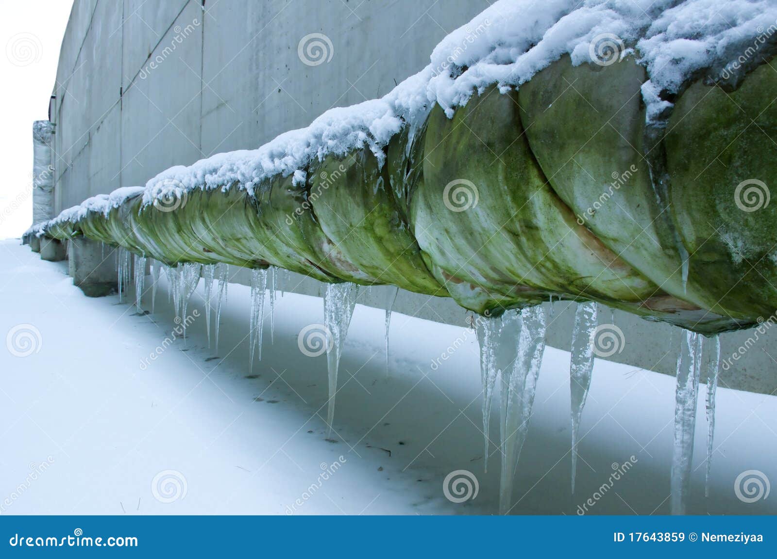 The frozen pipeline. stock image. Image of droplet, pipeline - 17643859