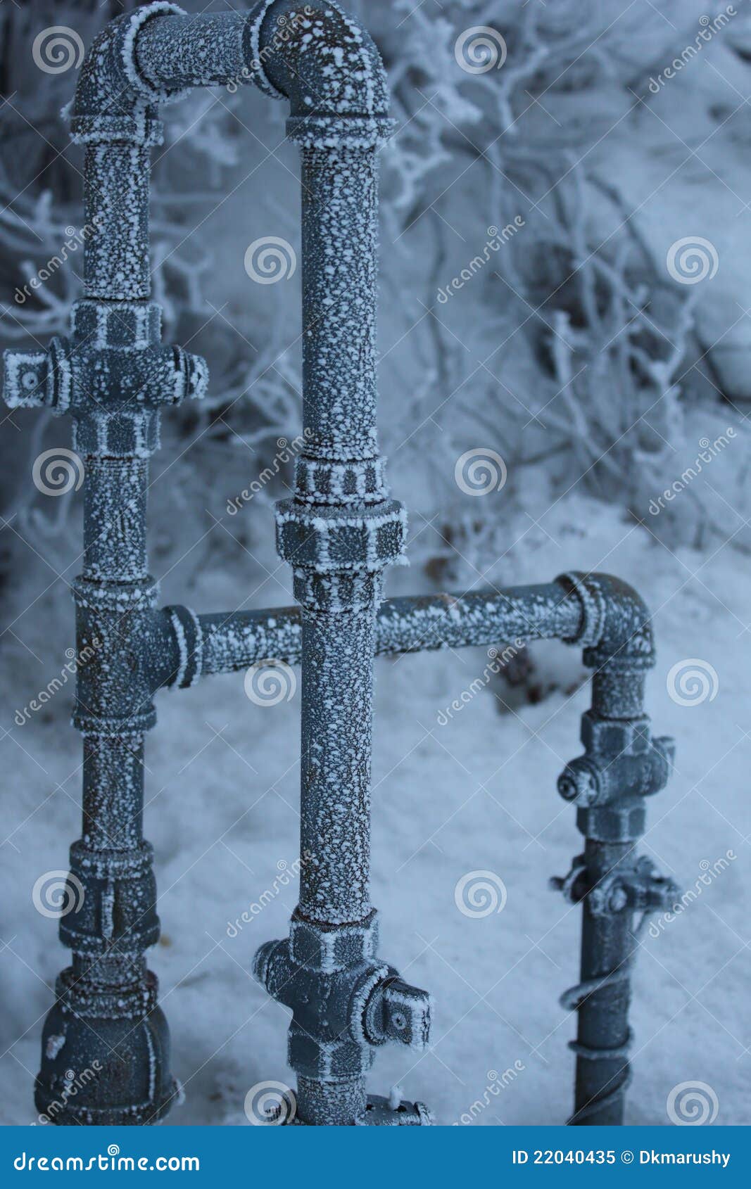 Frozen Pipe In The Corner Of The Building Stock Photography ...