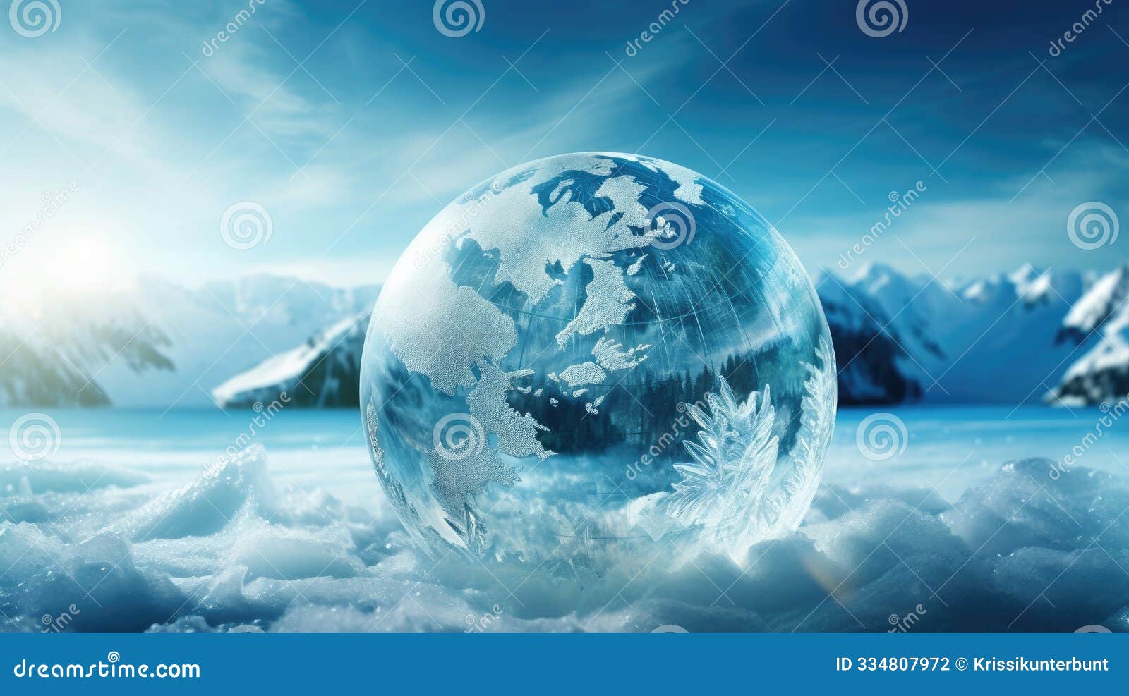Frozen Planet Earth in Cold Winter AI Generated Stock Photo - Image of ...