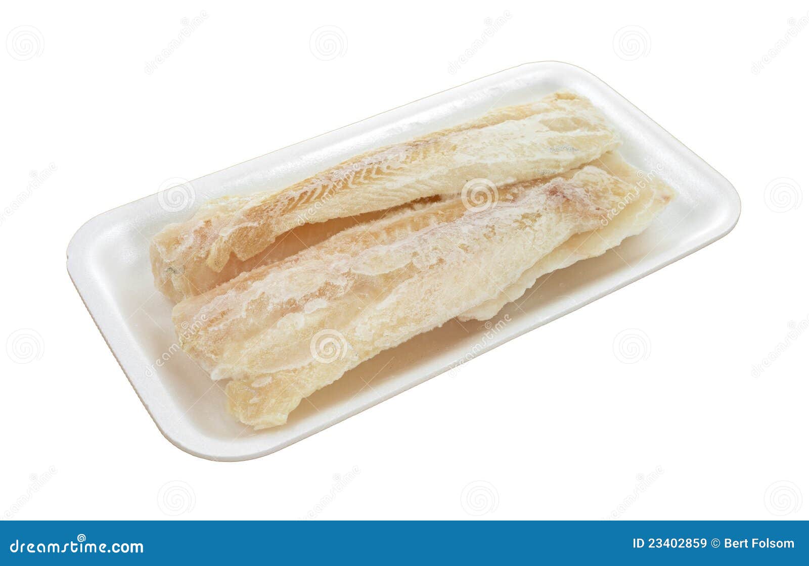 Frozen Pollock on White Tray Stock Image - Image of white, boned: 23402859