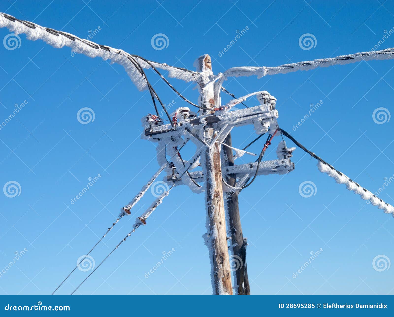 Frozen power cables stock image. Image of energy, industry - 28695285