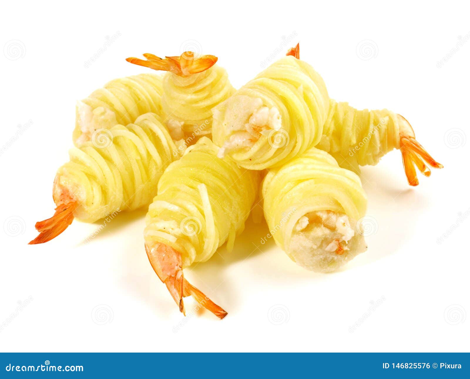Frozen Prawn Wrapped in Potato Stock Photo - Image of delicious ...