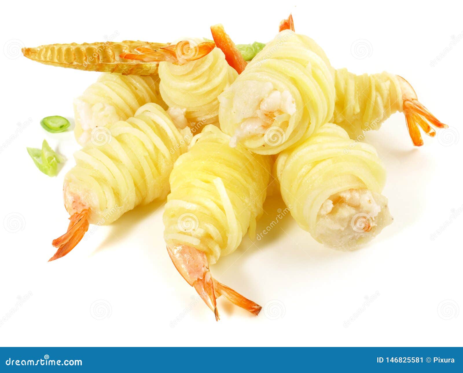 Frozen Prawn Wrapped in Potato Stock Image - Image of natural ...