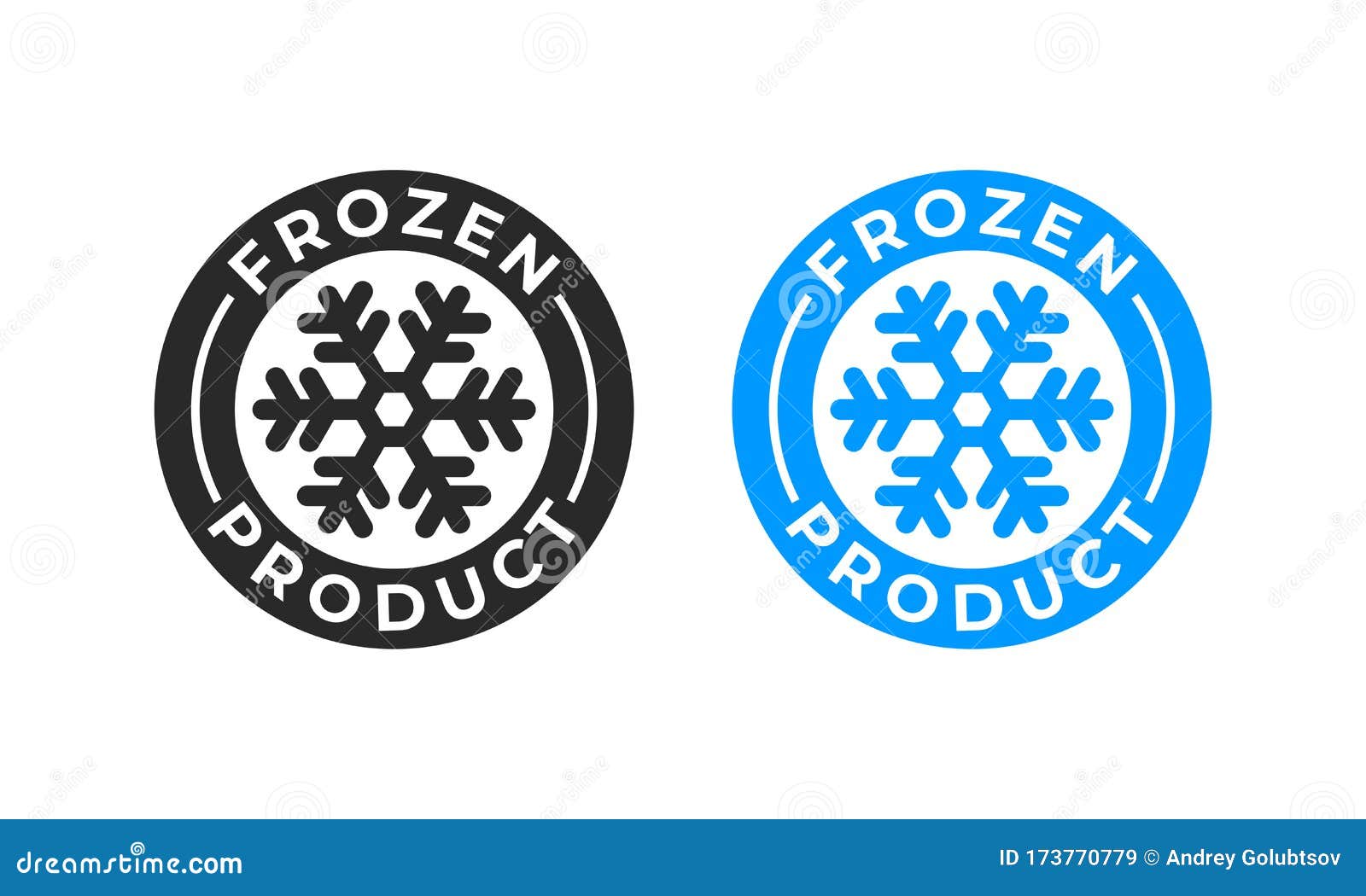 Frozen Product Vector Food Package Label. Fresh Frozen Product ...