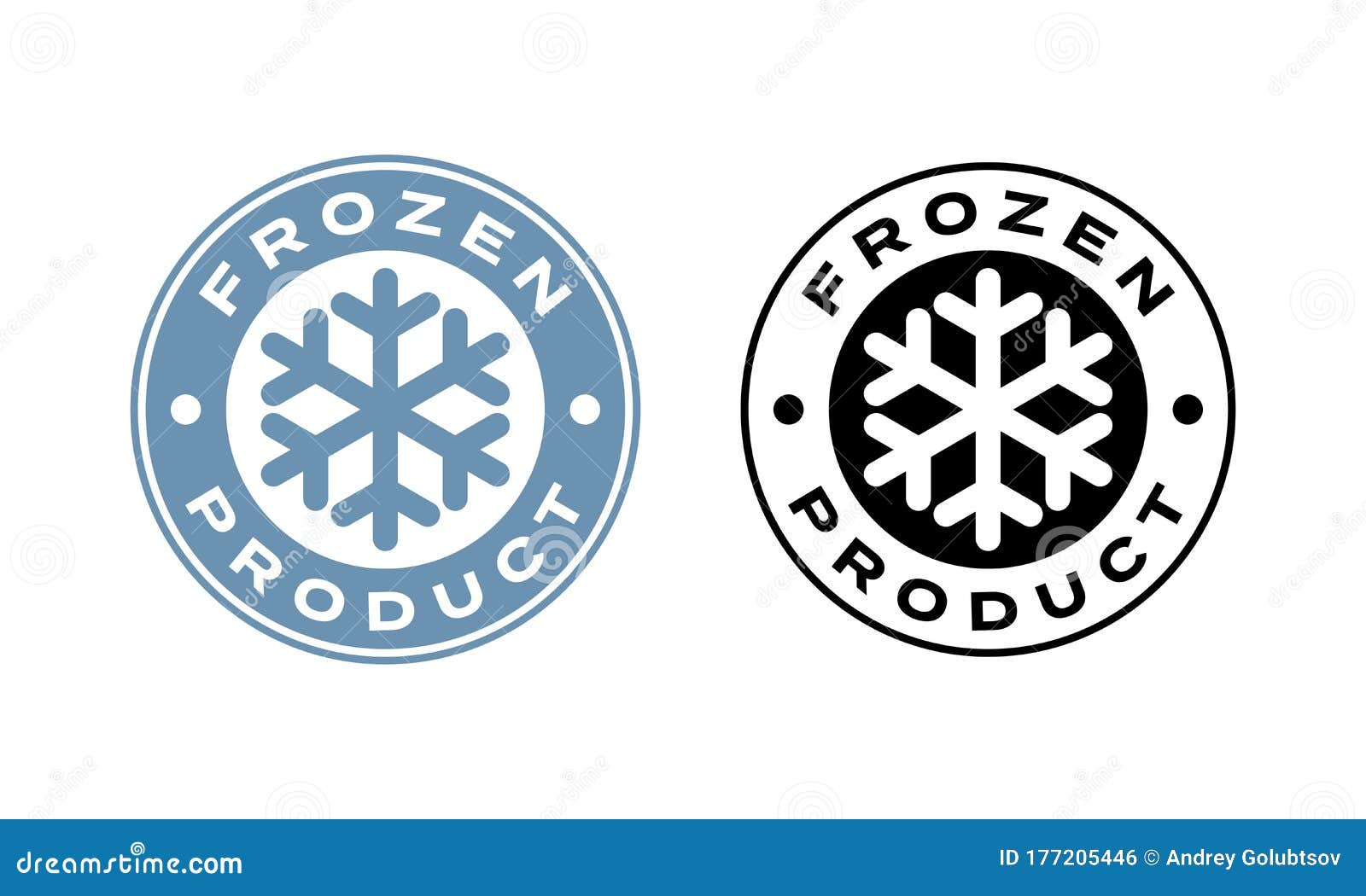 Frozen Product Vector Food Package Label. Fresh Frozen Product ...