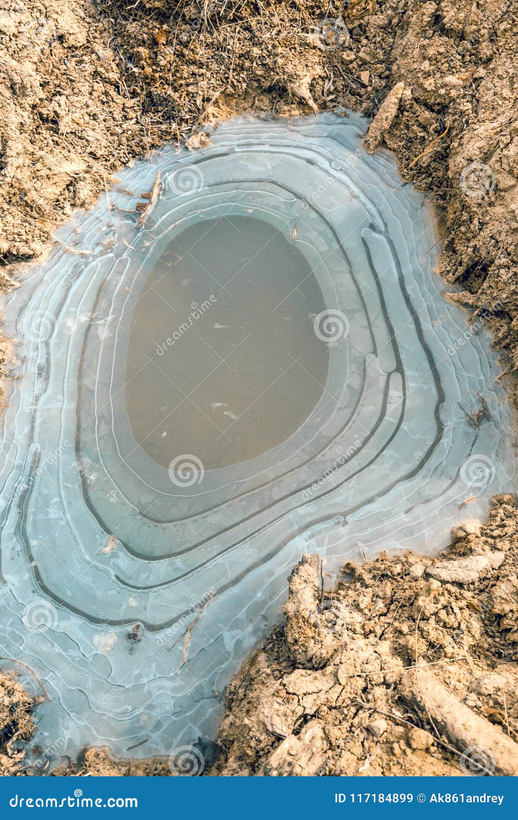 In the frozen puddle stock image. Image of precipice - 117184899