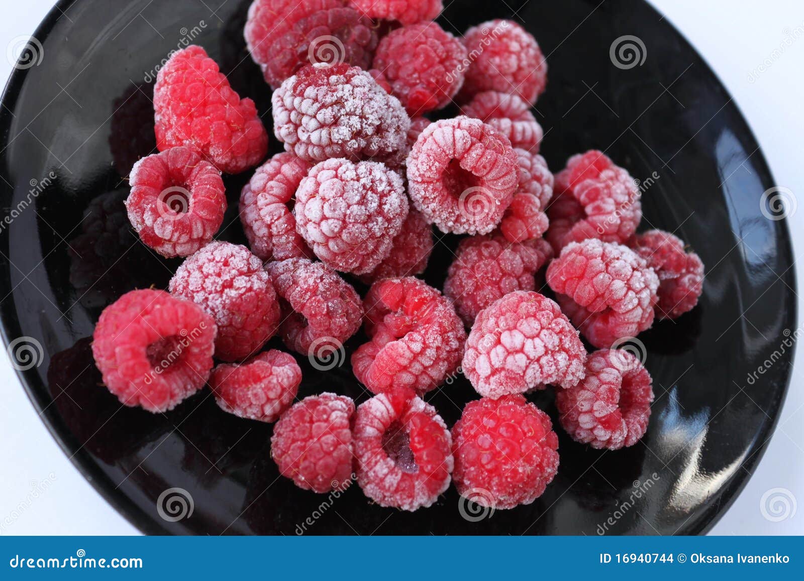 Frozen raspberries stock photo. Image of tasty, plate - 16940744