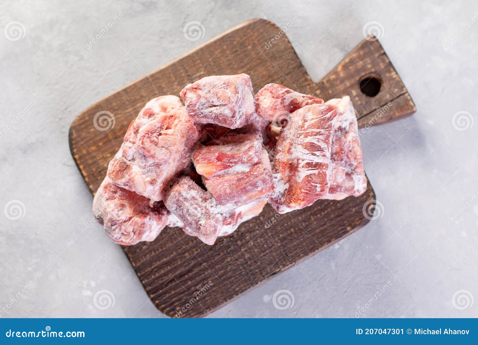 Frozen Raw Beef Bones on a Cutting Board Stock Image - Image of healthy ...