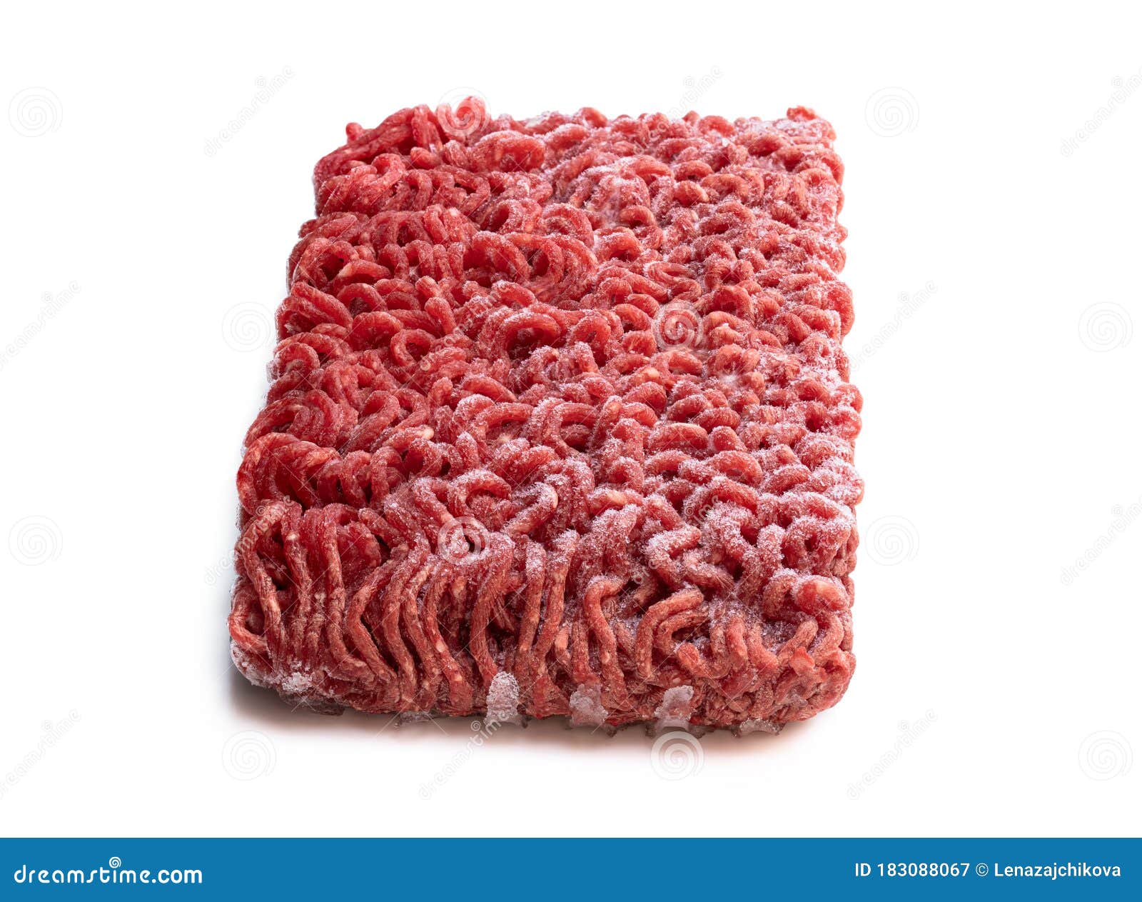 Frozen Raw Minced Beef Isolated on White Stock Image - Image of beef ...