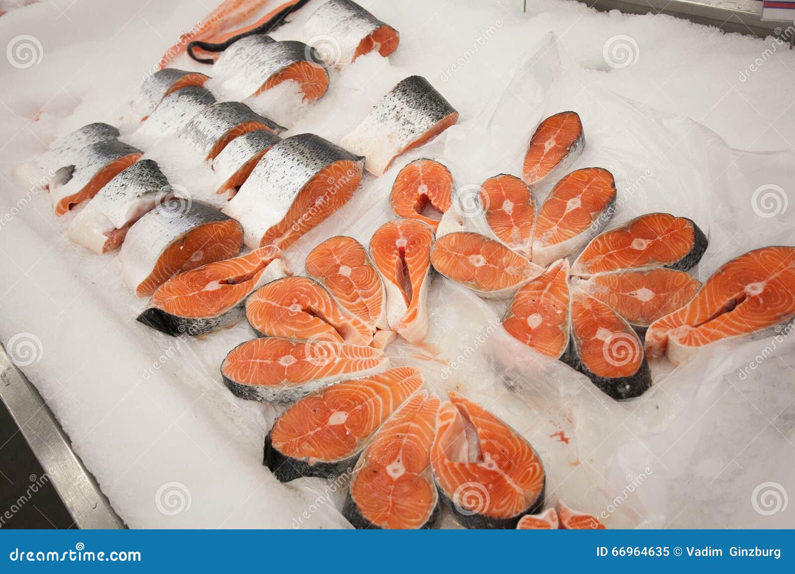 Frozen Red Fish Steaks in a Market Stock Image - Image of readytoeat ...