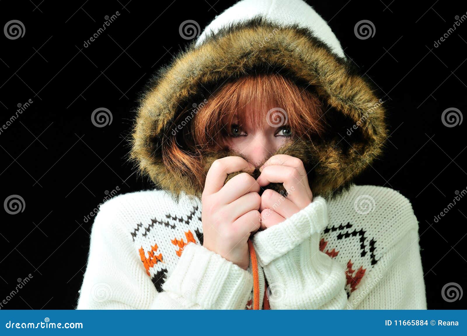 Frozen redheaded girl stock photo. Image of people, redheaded - 11665884