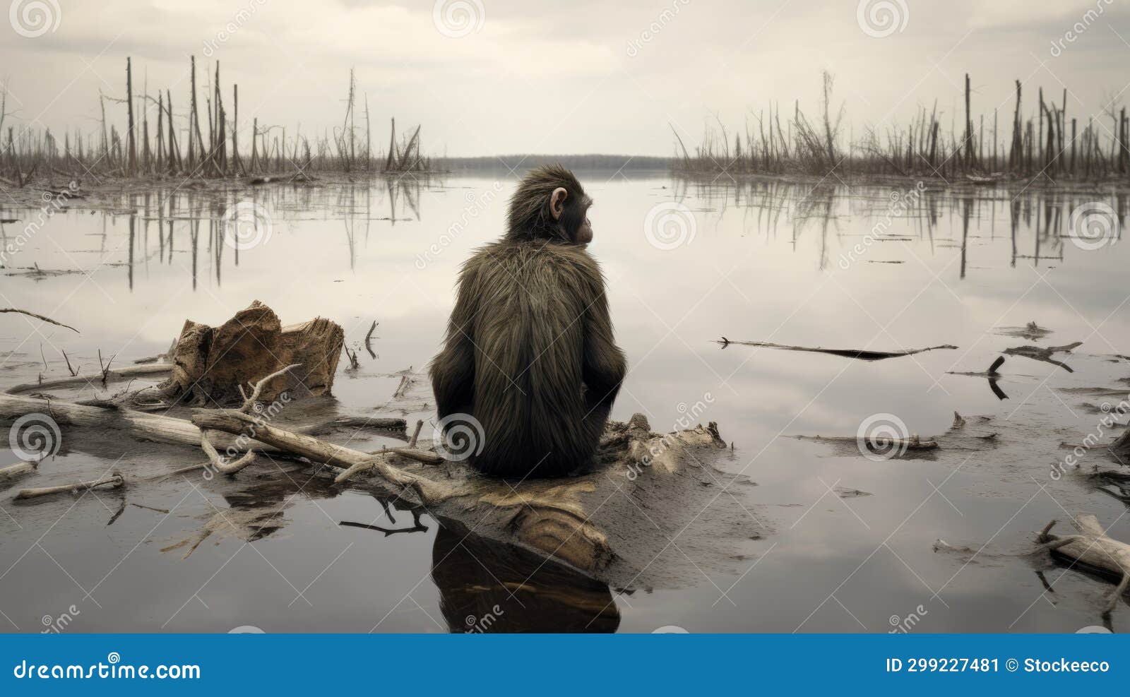 Frozen Reflection: a Captivating Visual Journey of an Abandoned Monkey ...