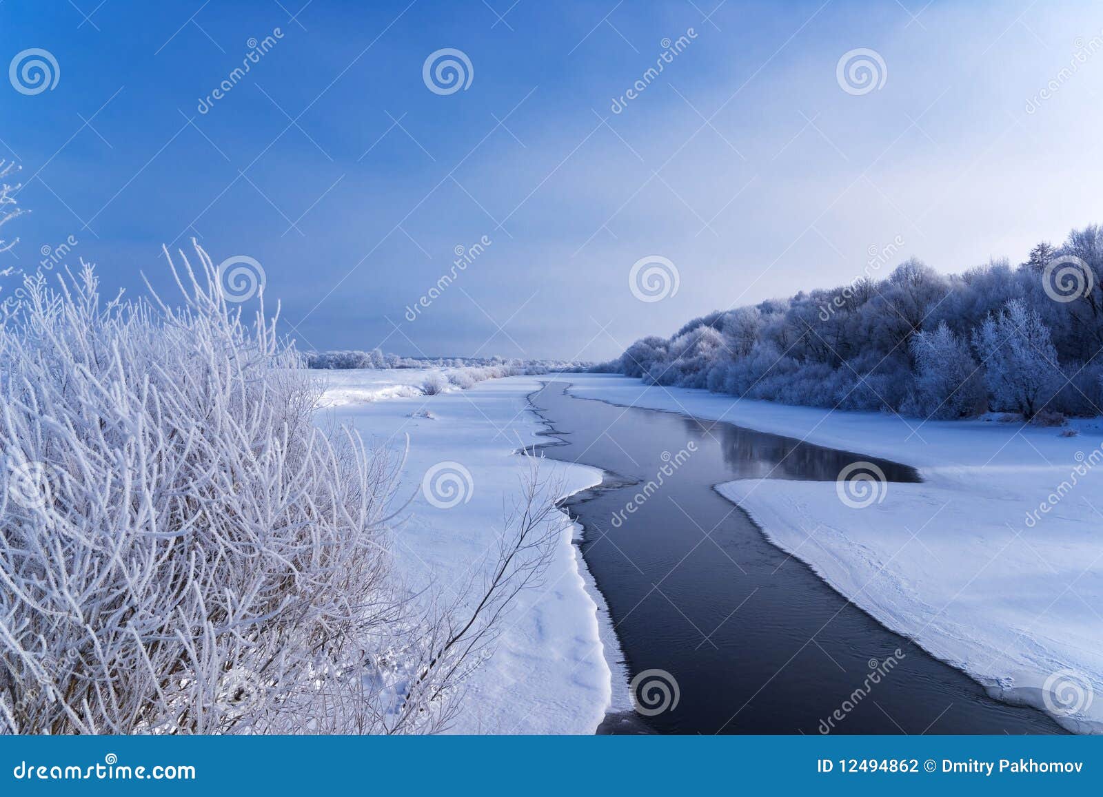 Frozen river stock photo. Image of season, scenics, flowing - 12494862