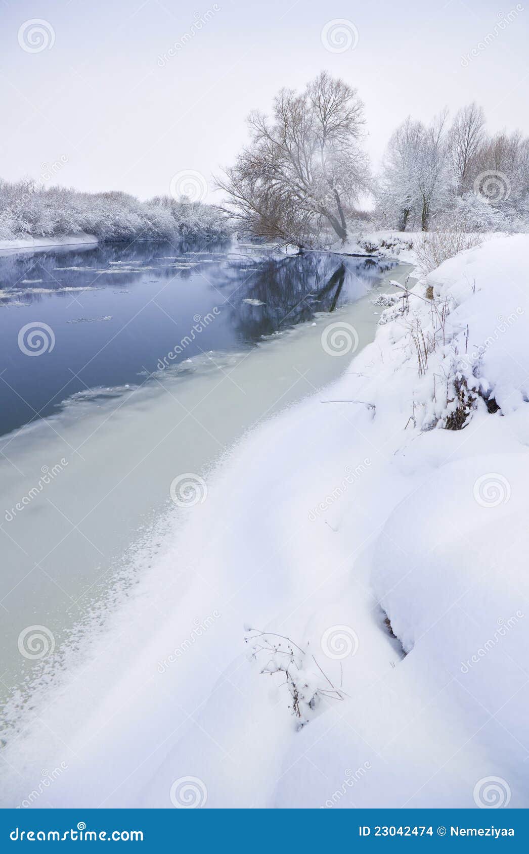Frozen river stock photo. Image of nature, climate, snowy - 23042474