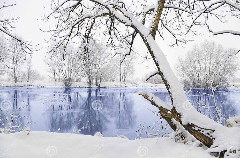 Frozen river stock photo. Image of december, flurry, river - 23564256