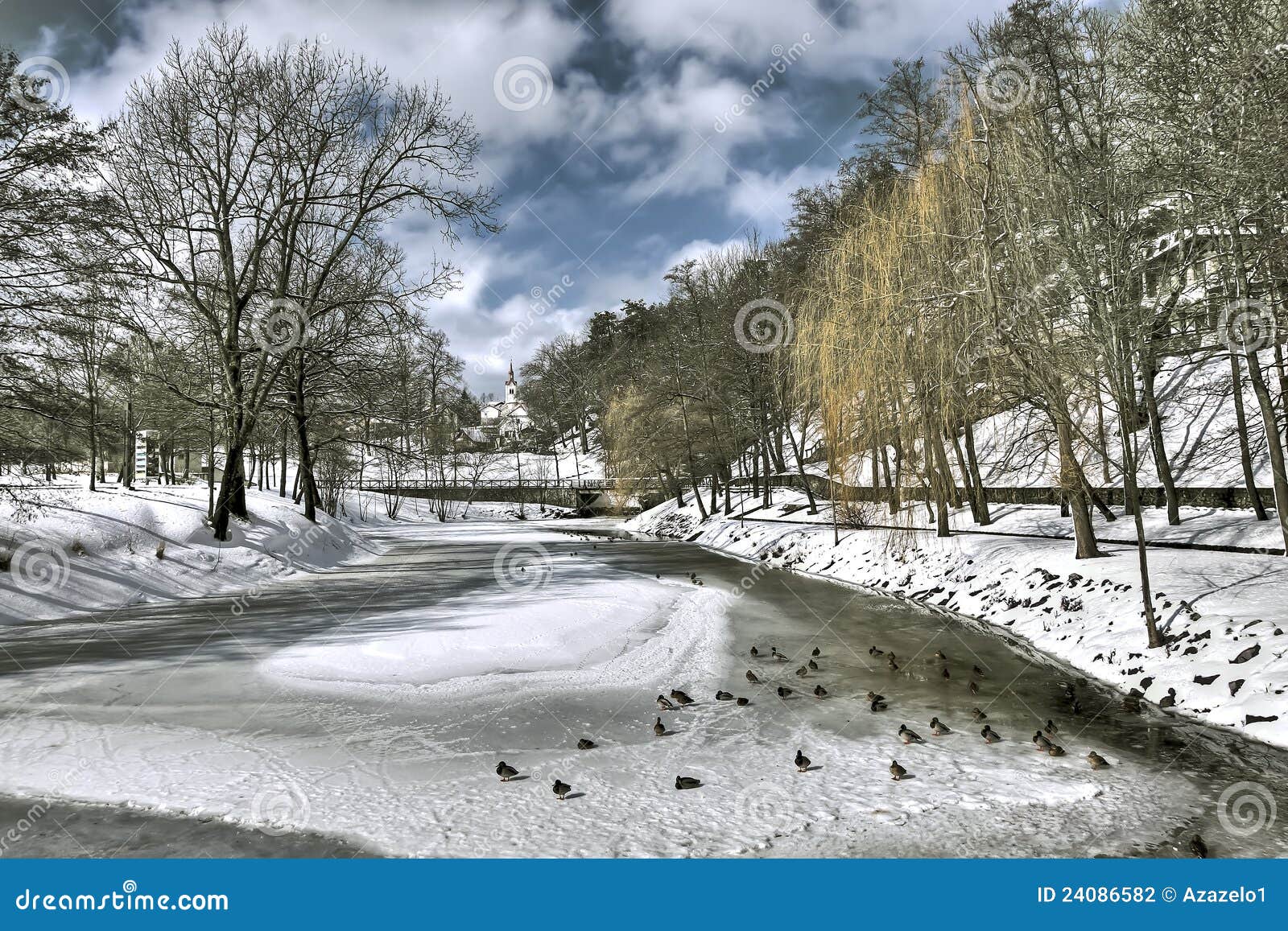 Frozen River stock photo. Image of rural, snow, landscape - 24086582