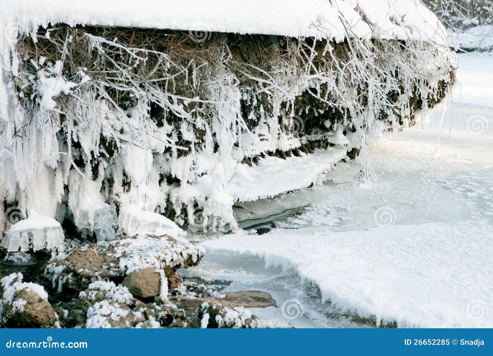 Frozen river stock image. Image of shore, weather, beautiful - 26652285