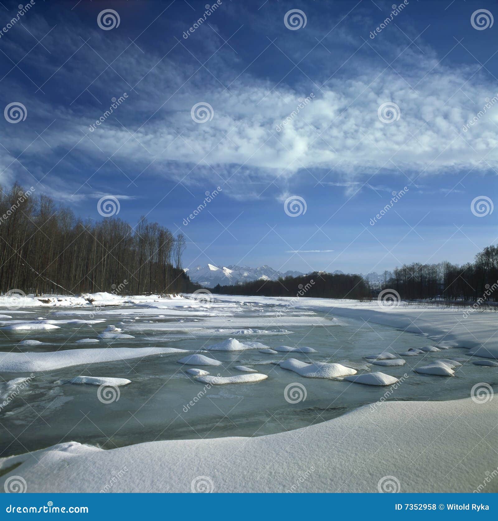 Frozen river stock photo. Image of landscape, summit, area - 7352958