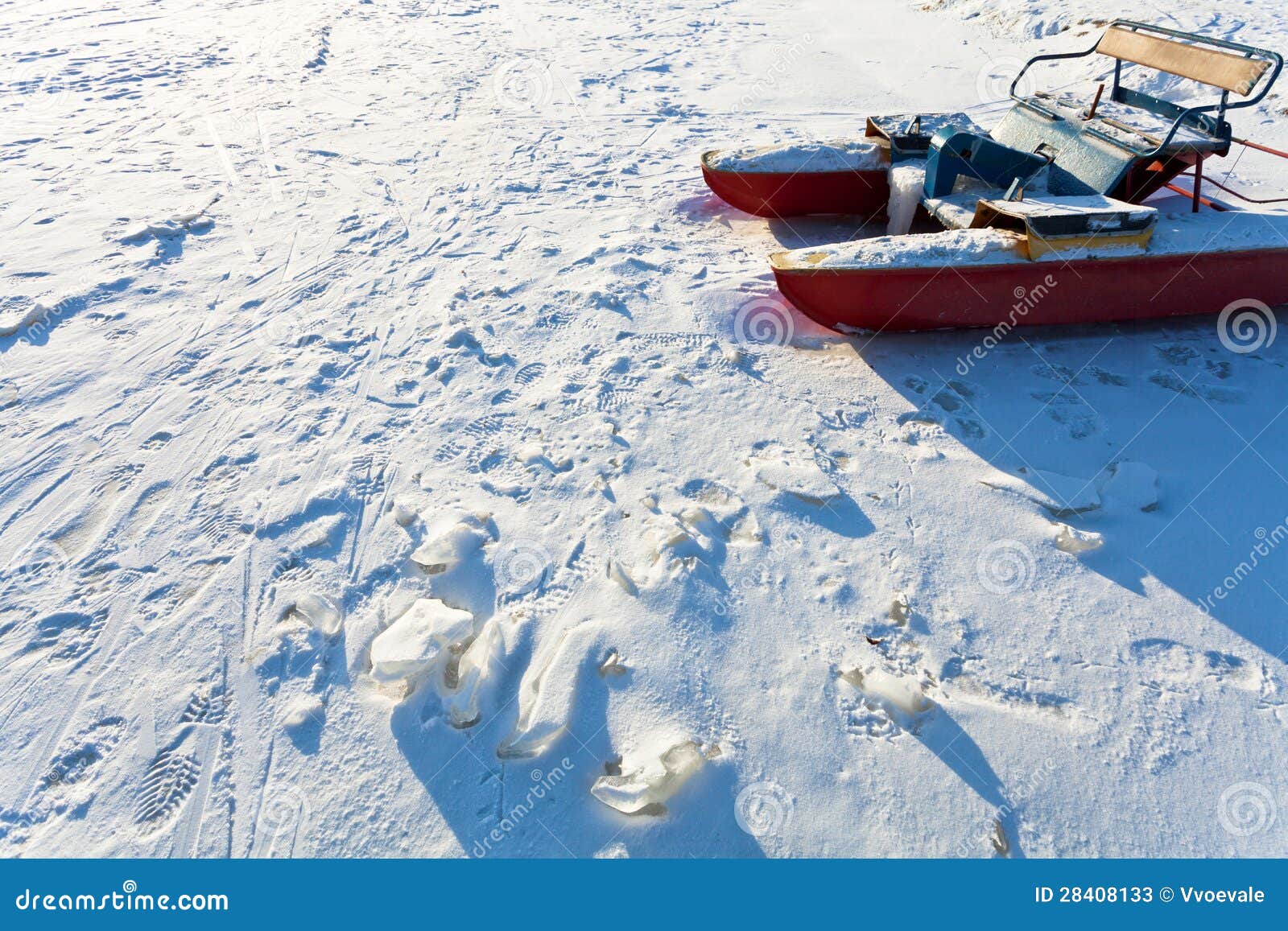 Frozen River Boat in Cold Winter Day Stock Image - Image of outdoor ...