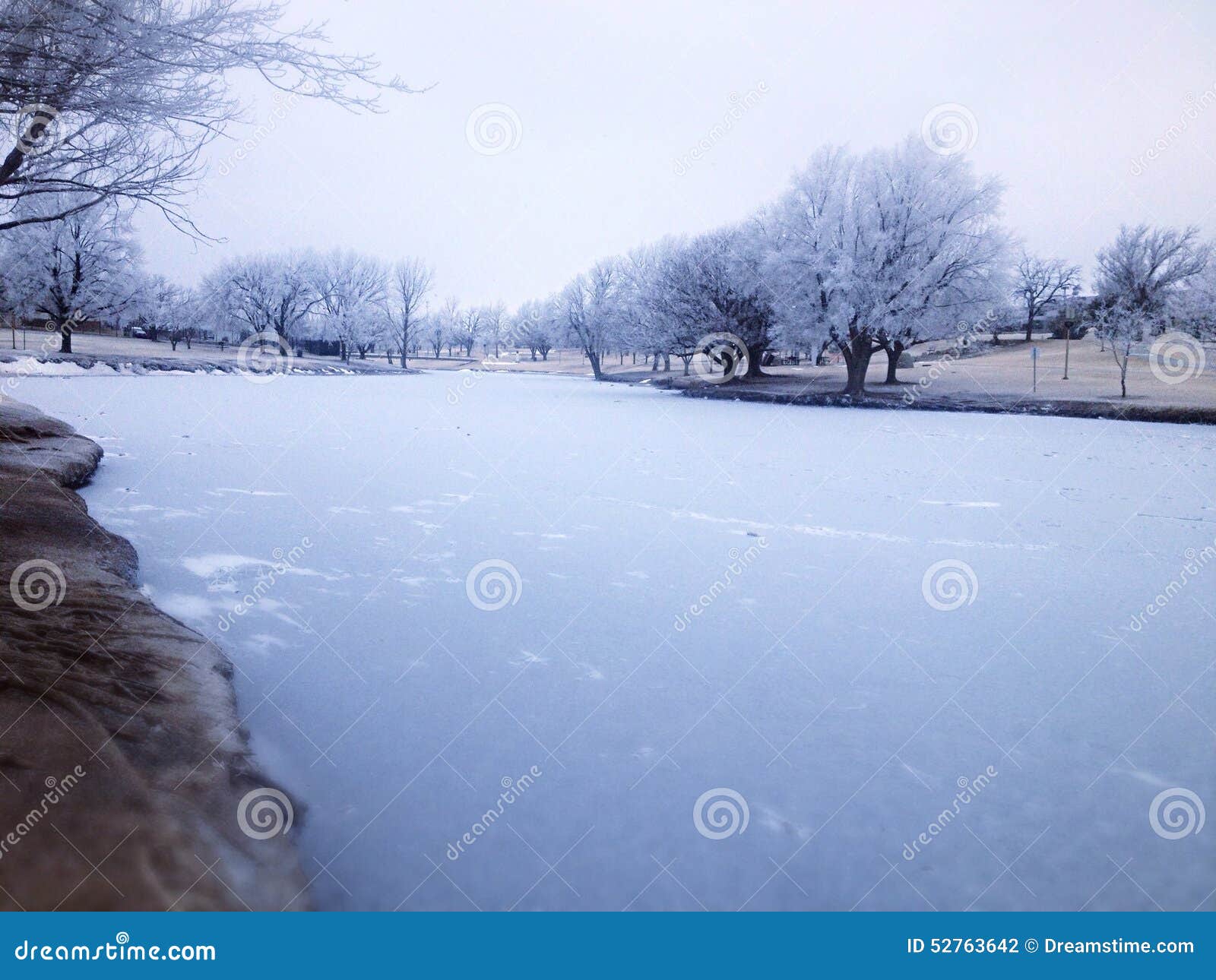 Frozen River stock photo. Image of winter, frozen, park - 52763642