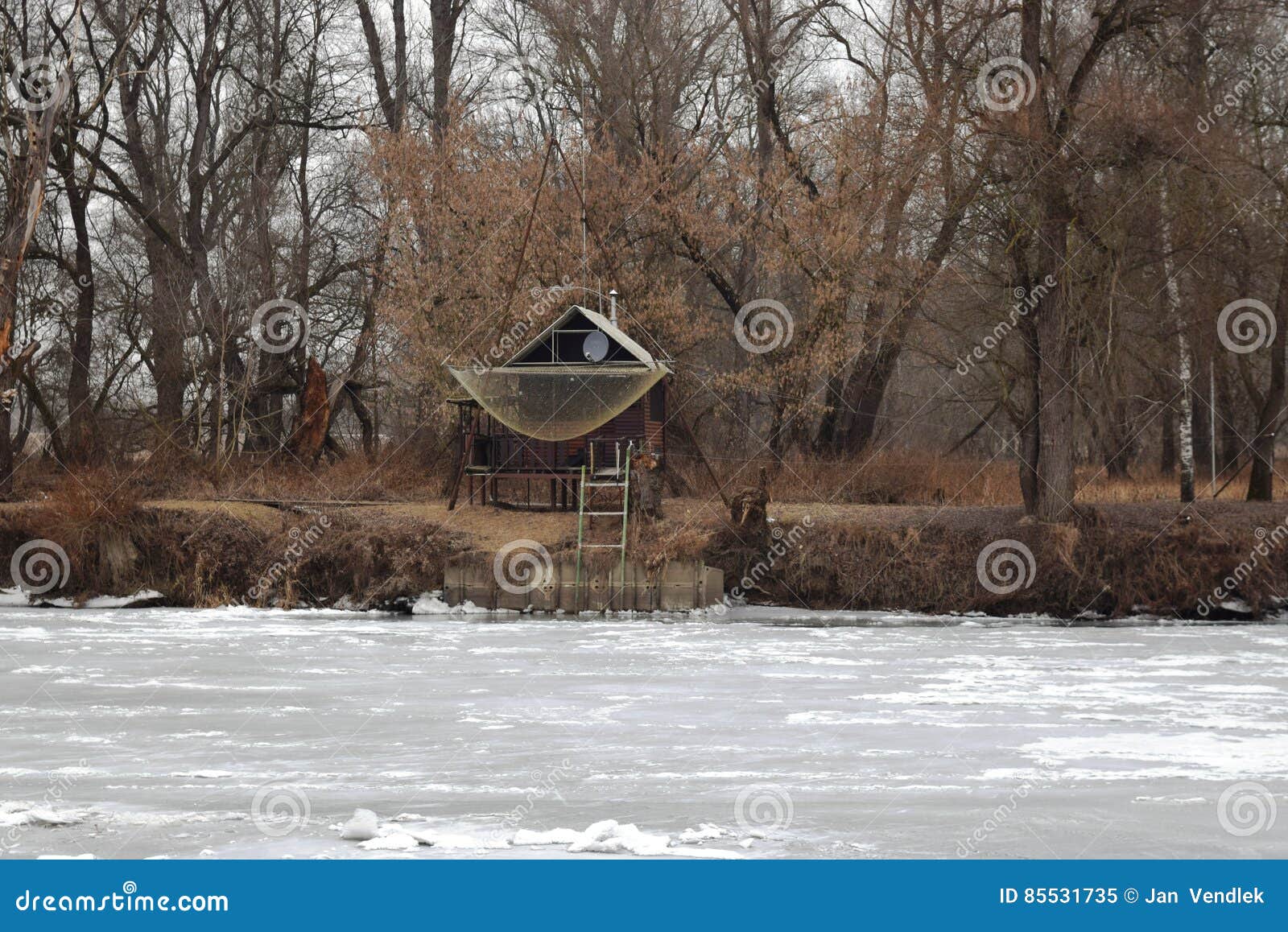The Frozen River in the Winter. the Snow Covers the Ice. the River is ...