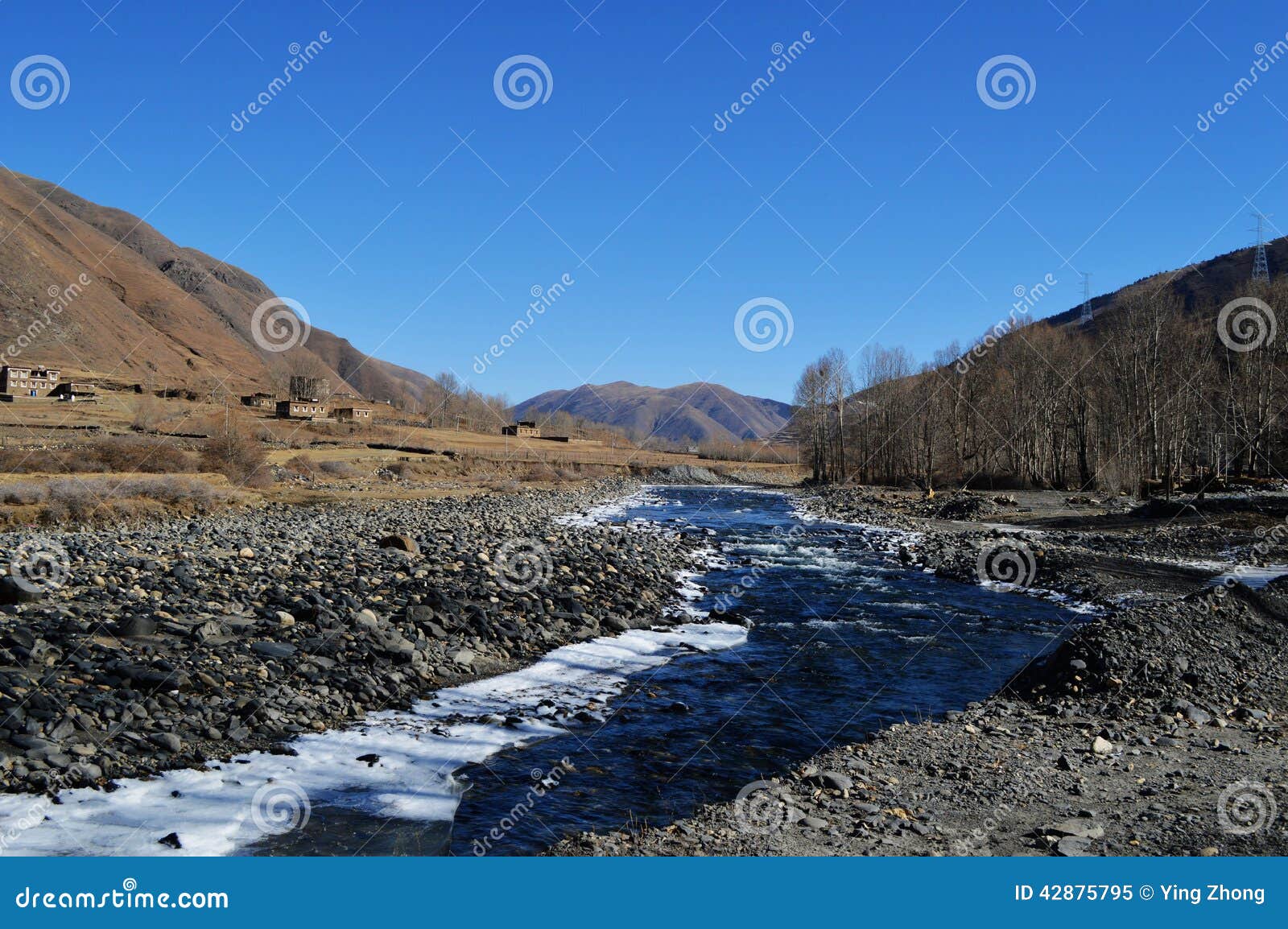 Frozen river stock image. Image of ganzi, frozen, xindubridge - 42875795