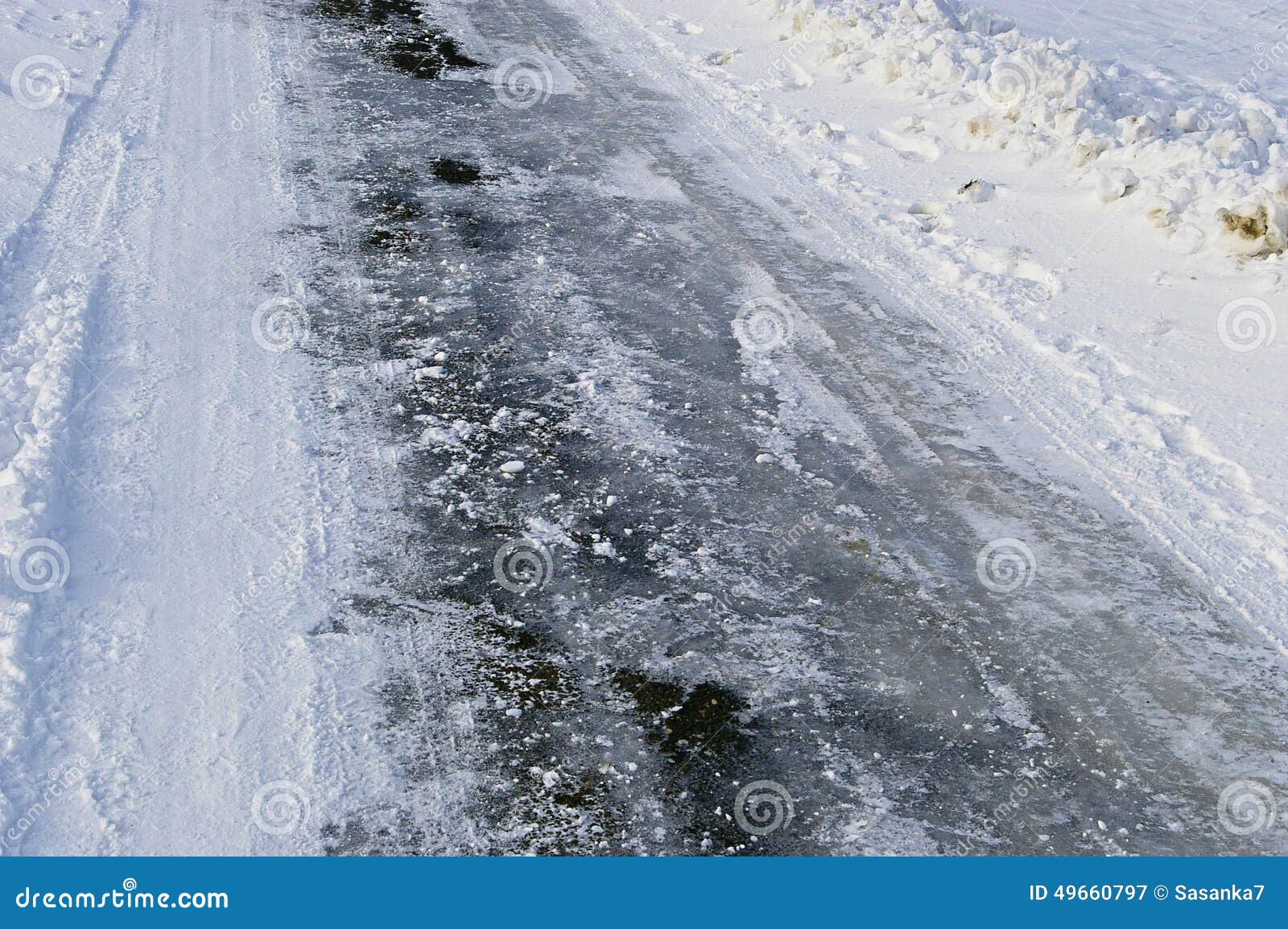 Frozen road stock image. Image of continuity, forest - 49660797