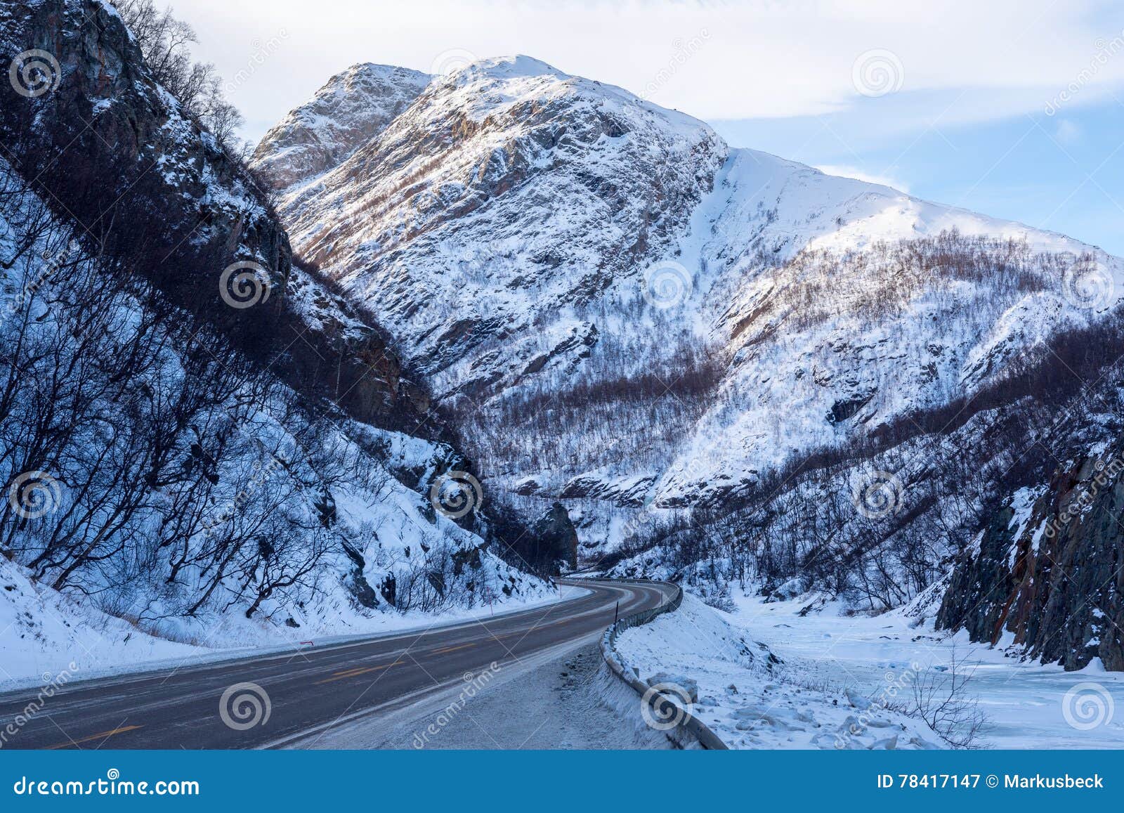 Frozen Road, Norway stock image. Image of daylight, frozen - 78417147