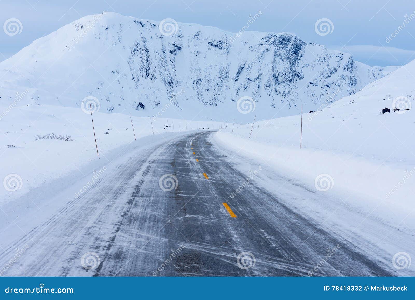 Frozen Road, Norway stock photo. Image of nature, northern - 78418332
