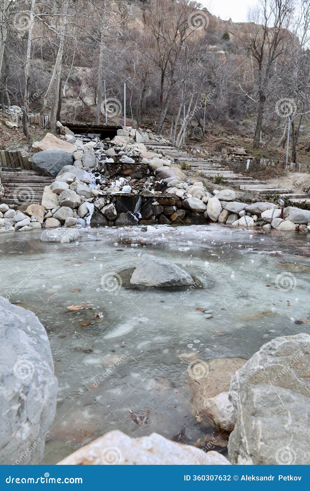 Frozen rock stream stock photo. Image of forecast, river - 360307632