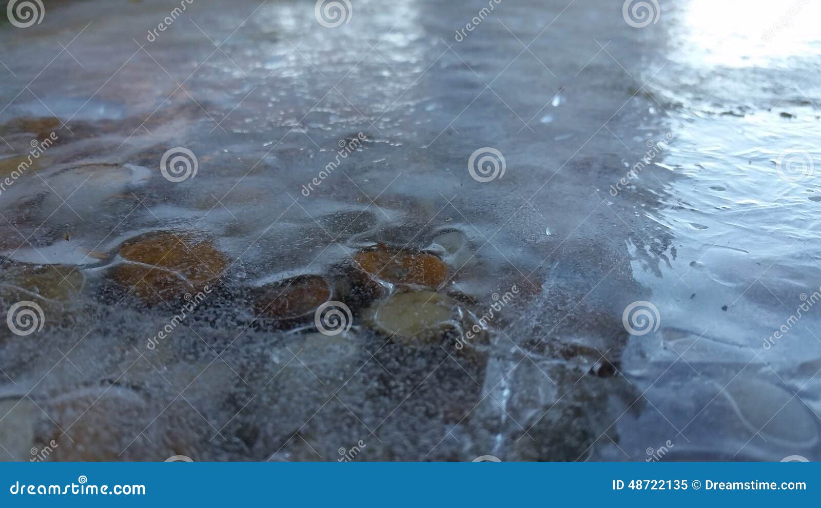 Frozen rock stock image. Image of reflection, cold, frozen - 48722135