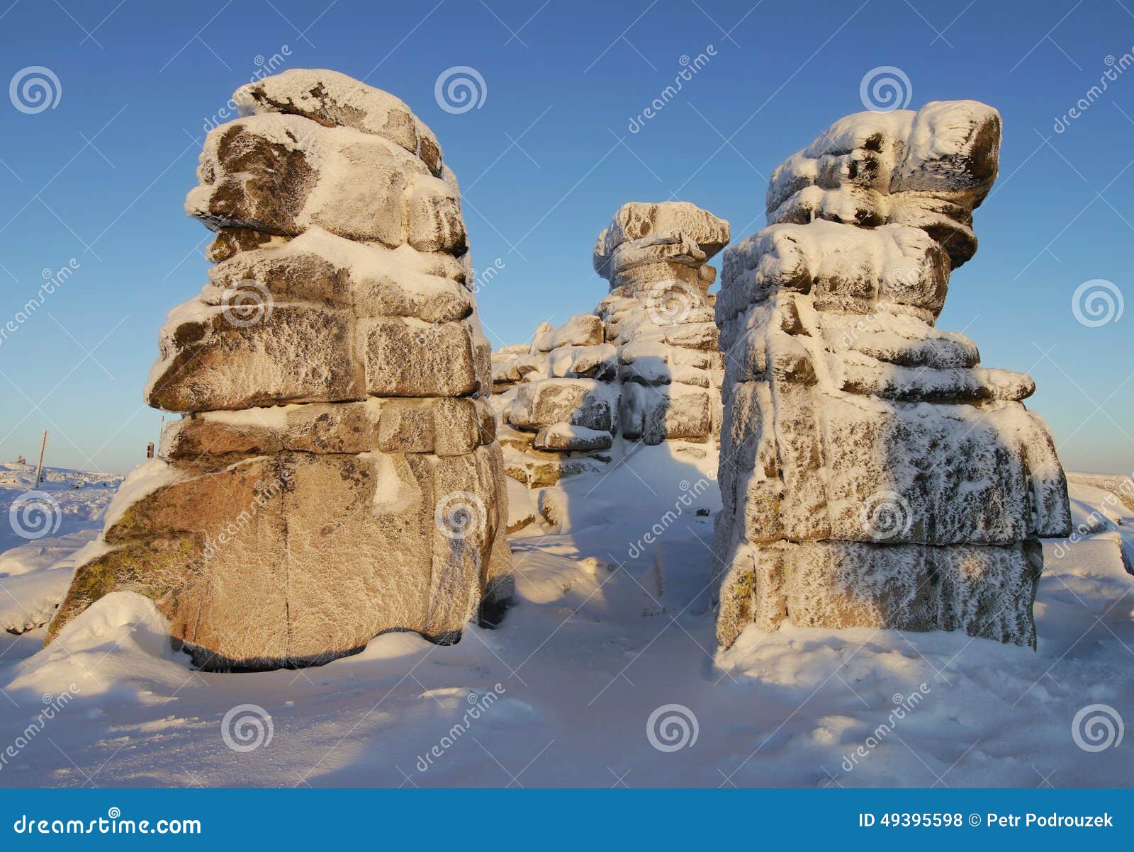 Frozen Rocks on a Mountain Ridge in the Morning Light Stock Photo ...
