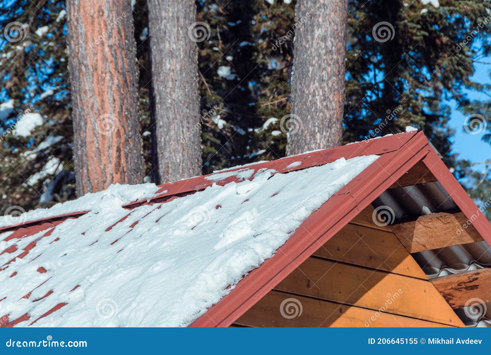 Frozen Roof Under Snow in Winter Stock Image - Image of residence ...
