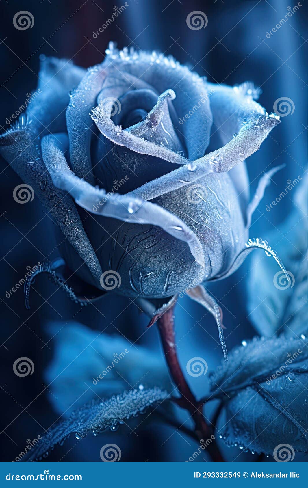 Frozen Rose Poster Design. Generative Ai Stock Illustration ...