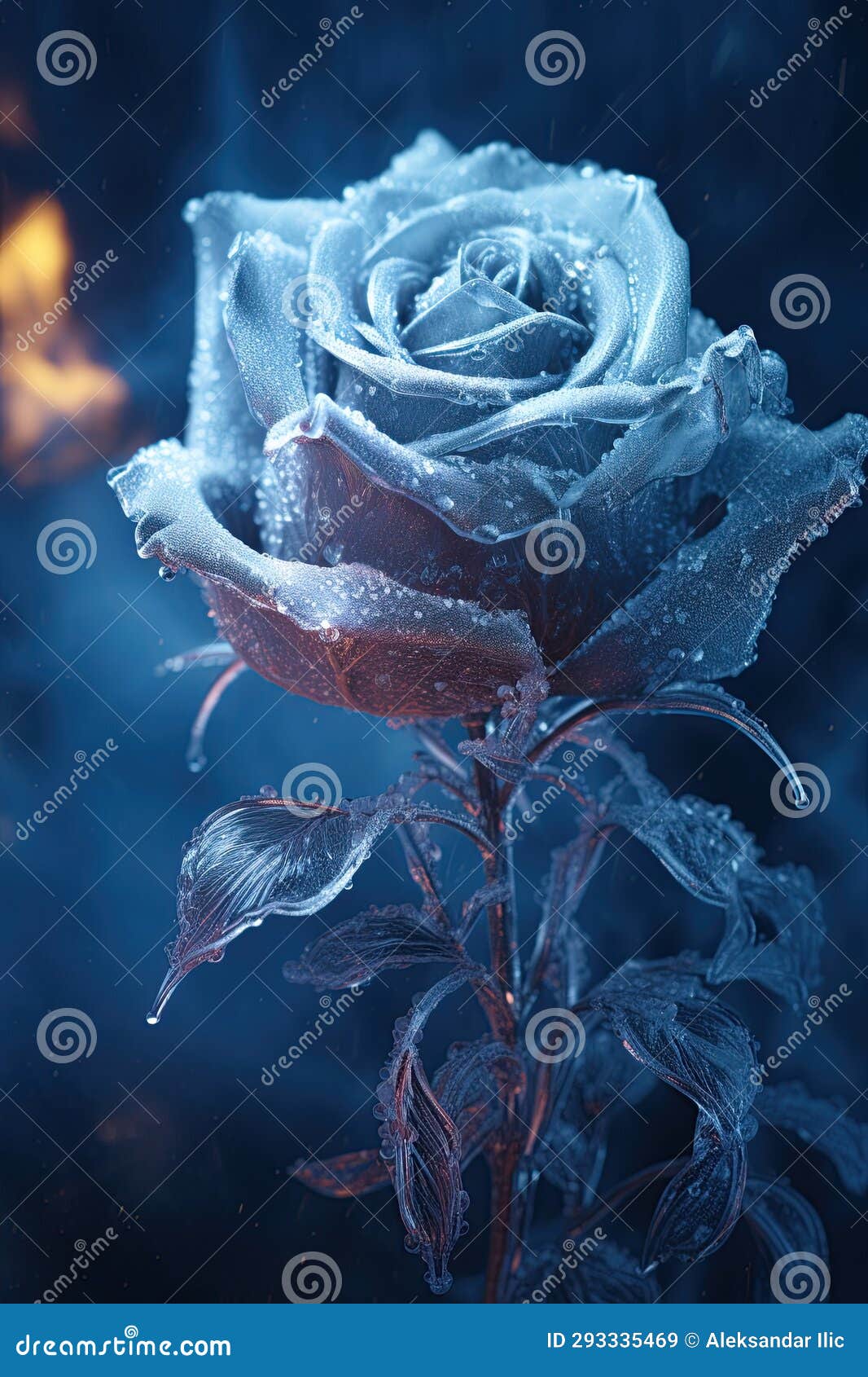 Frozen Rose Poster Design. Generative Ai Stock Illustration ...