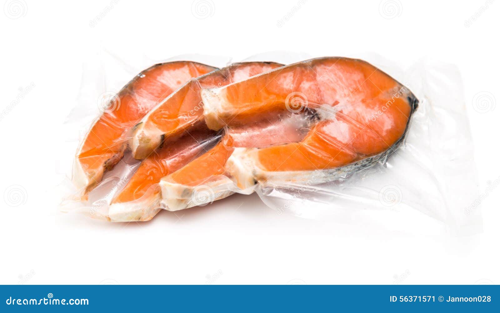 Frozen salmon fillets stock image. Image of fresh, plastic - 56371571