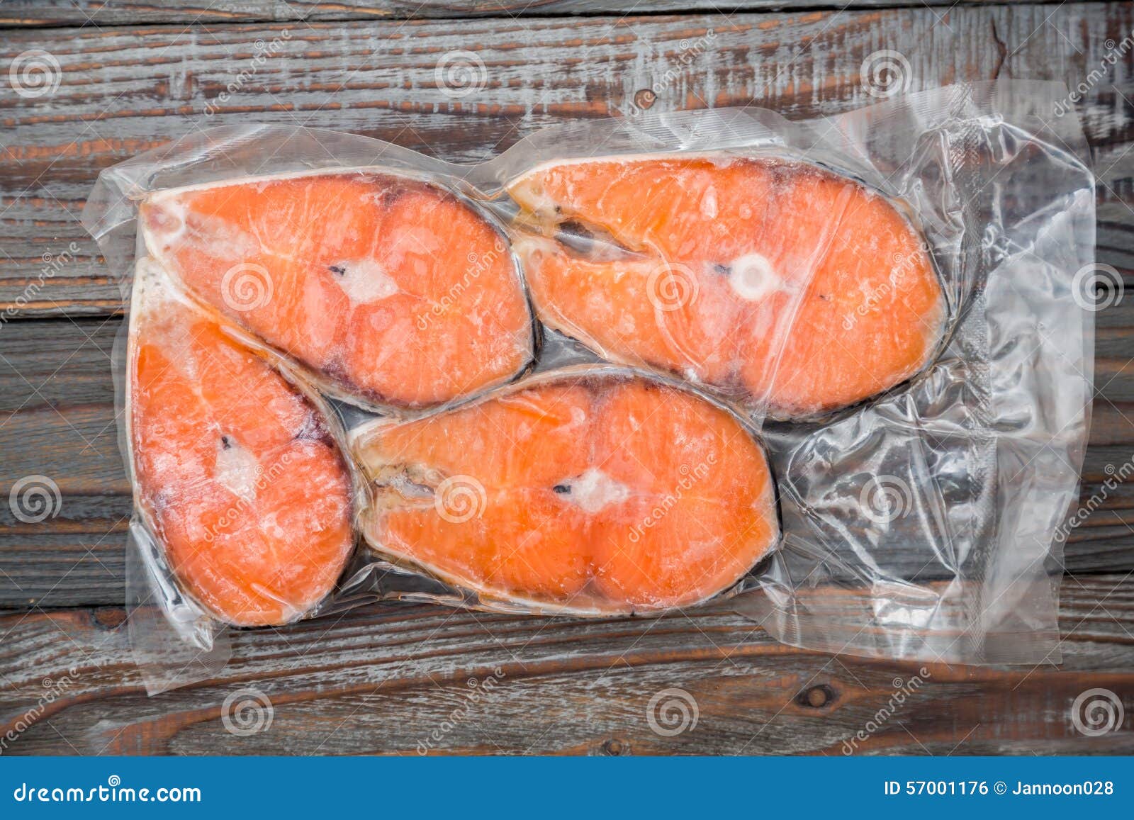 Frozen Salmon Fillets in a Vacuum Package Stock Photo - Image of lunch ...