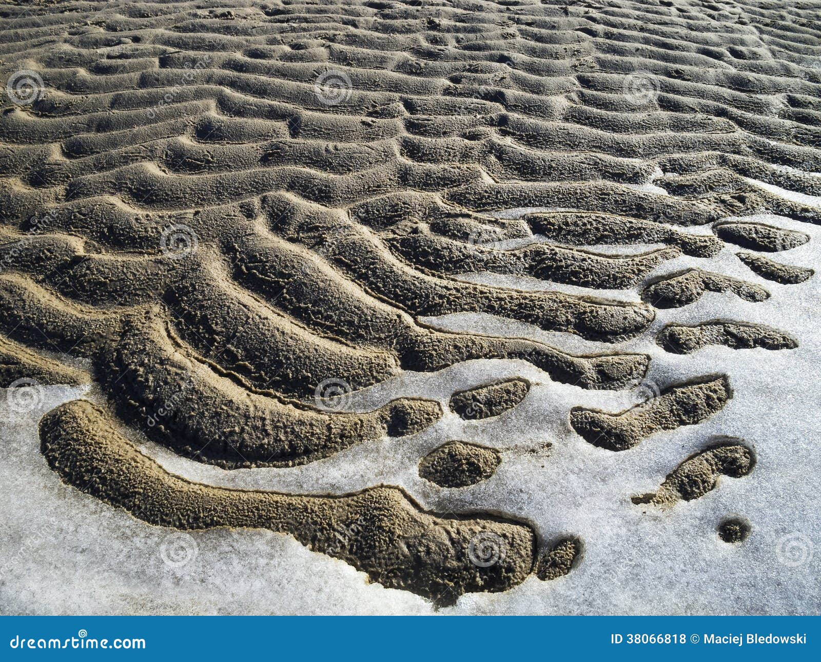 Frozen Sand and Ice Pattern. Stock Photo - Image of outdoor, storm ...