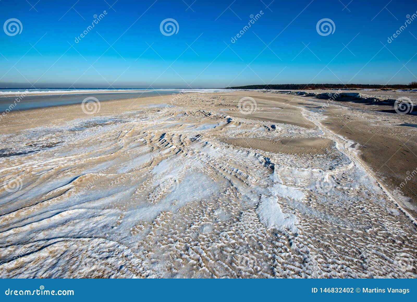 Frozen Sand Textures in Winter by the Sea Beach Stock Photo - Image of ...