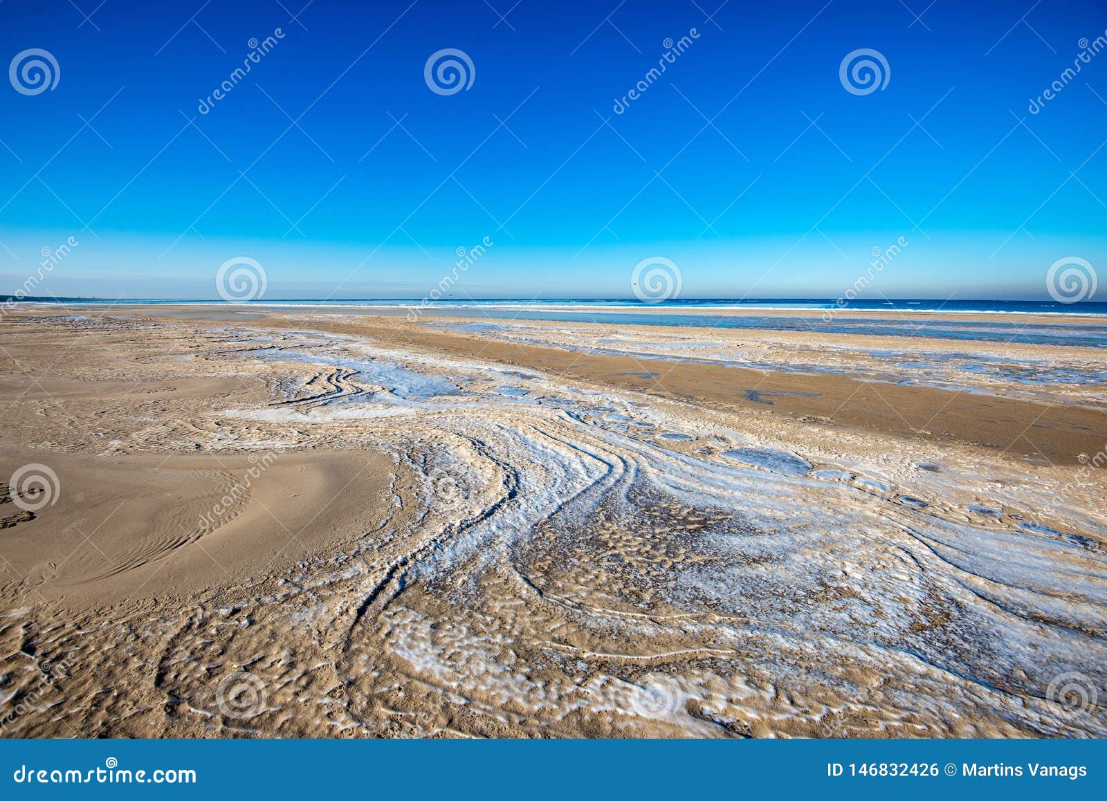 Frozen Sand Textures in Winter by the Sea Beach Stock Photo - Image of ...